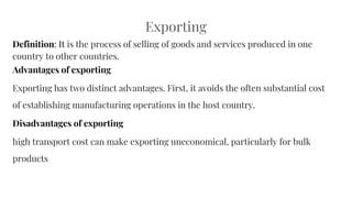Modes of entry | PDF