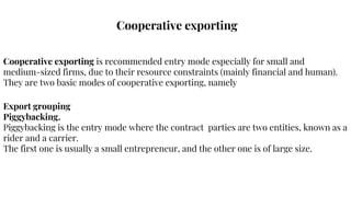Modes of entry | PDF