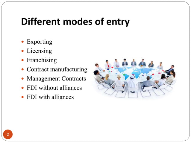 Modes of entry to international business | PPTX | Mergers and ...