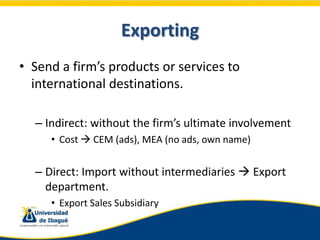 Modes of entry into foreign markets | PPTX