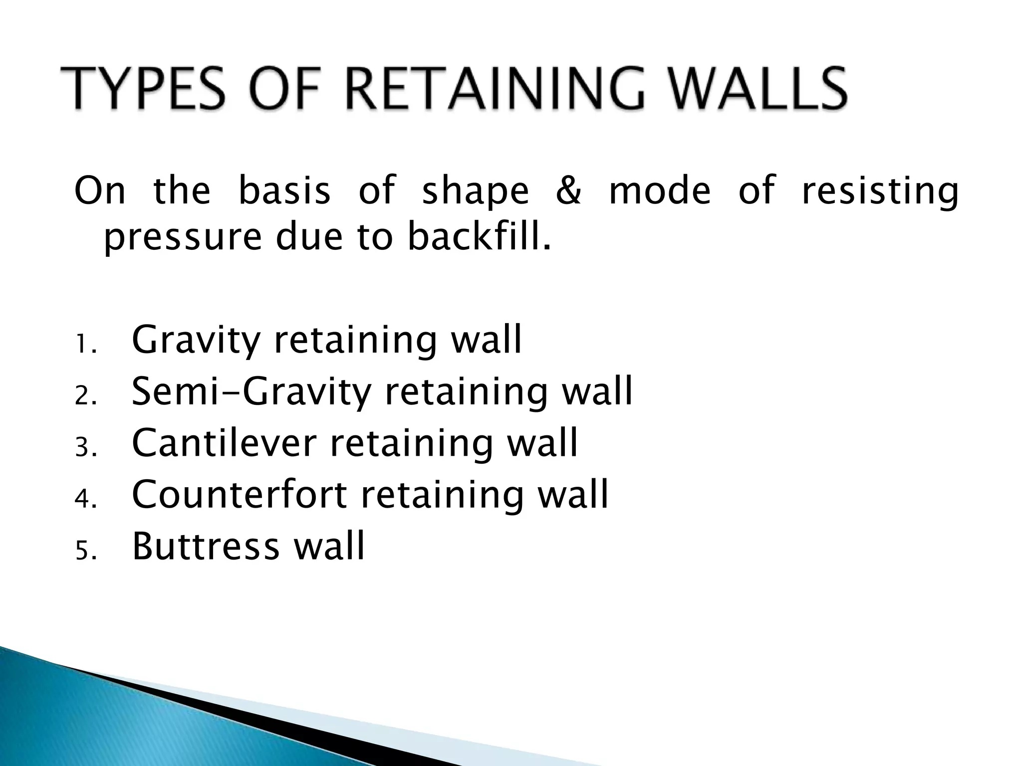 Modes of failure of retaining walls | PPTX