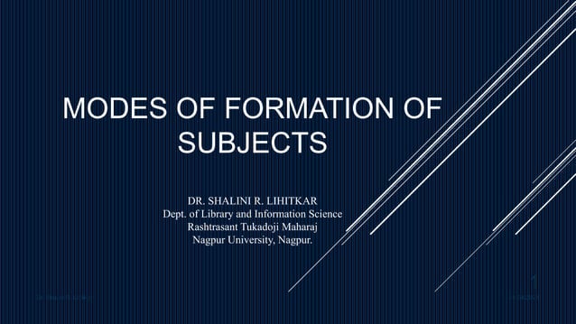 Modes of formation of subject shalini | PPT