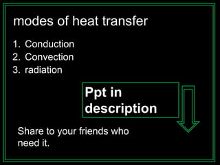 Modes of heat transfer | PPTX