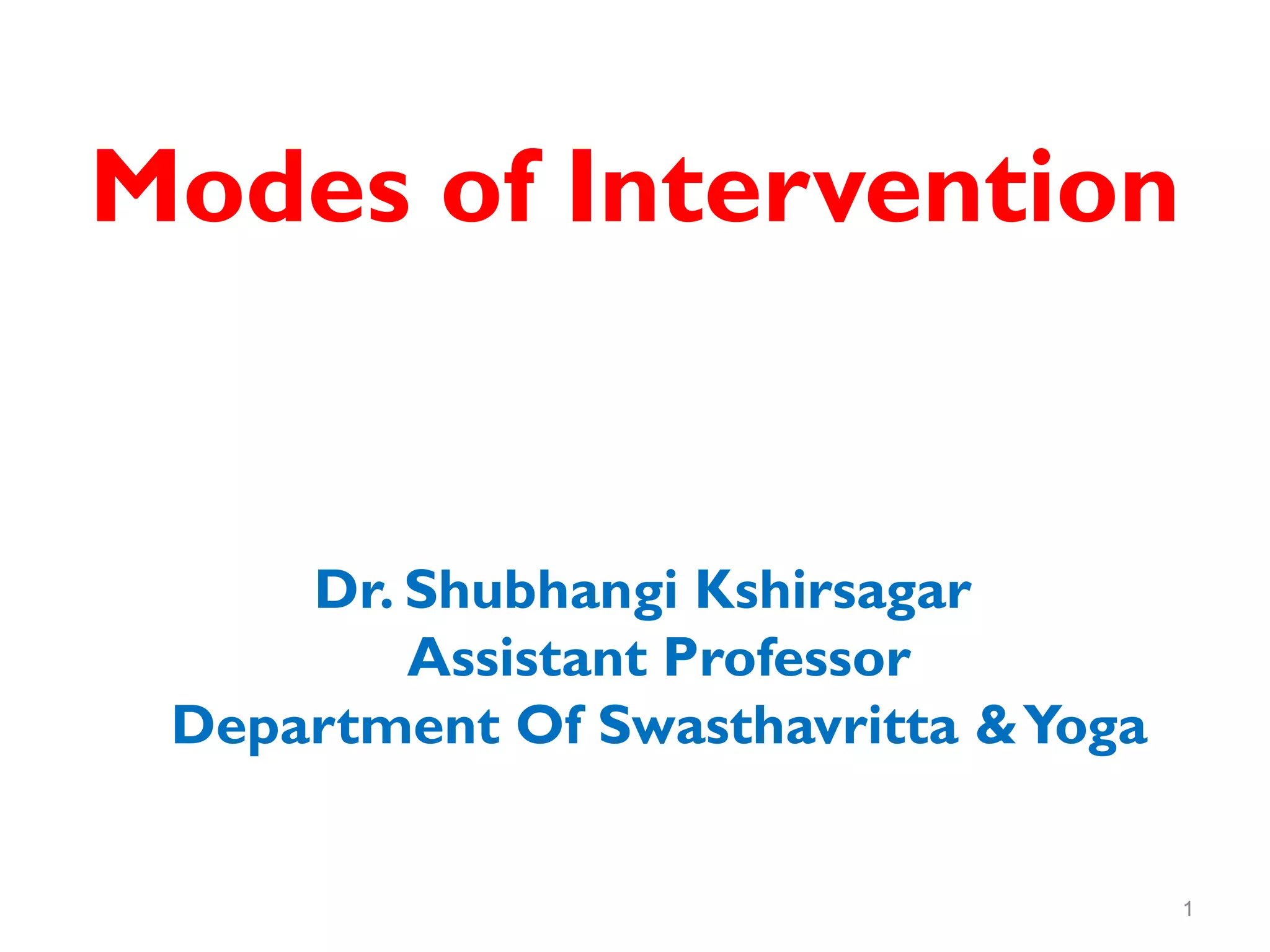 Modes of intervention | PDF
