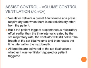 Modes of invasive mechanical ventilation | PPTX