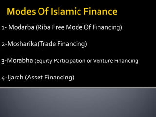 Modes of islamic finance | PPTX