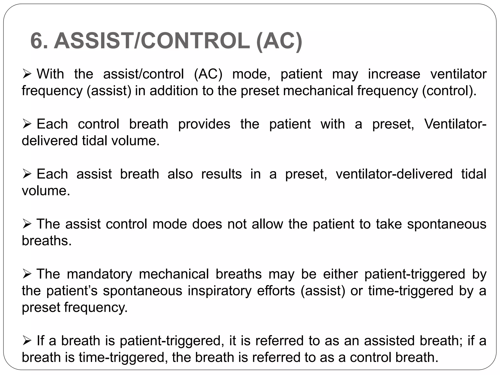 Modes of mechanical ventilation | PPTX