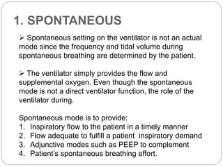 Modes of mechanical ventilation | PPTX