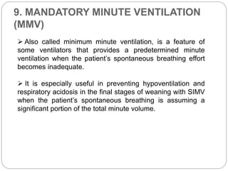 Modes of mechanical ventilation | PPTX