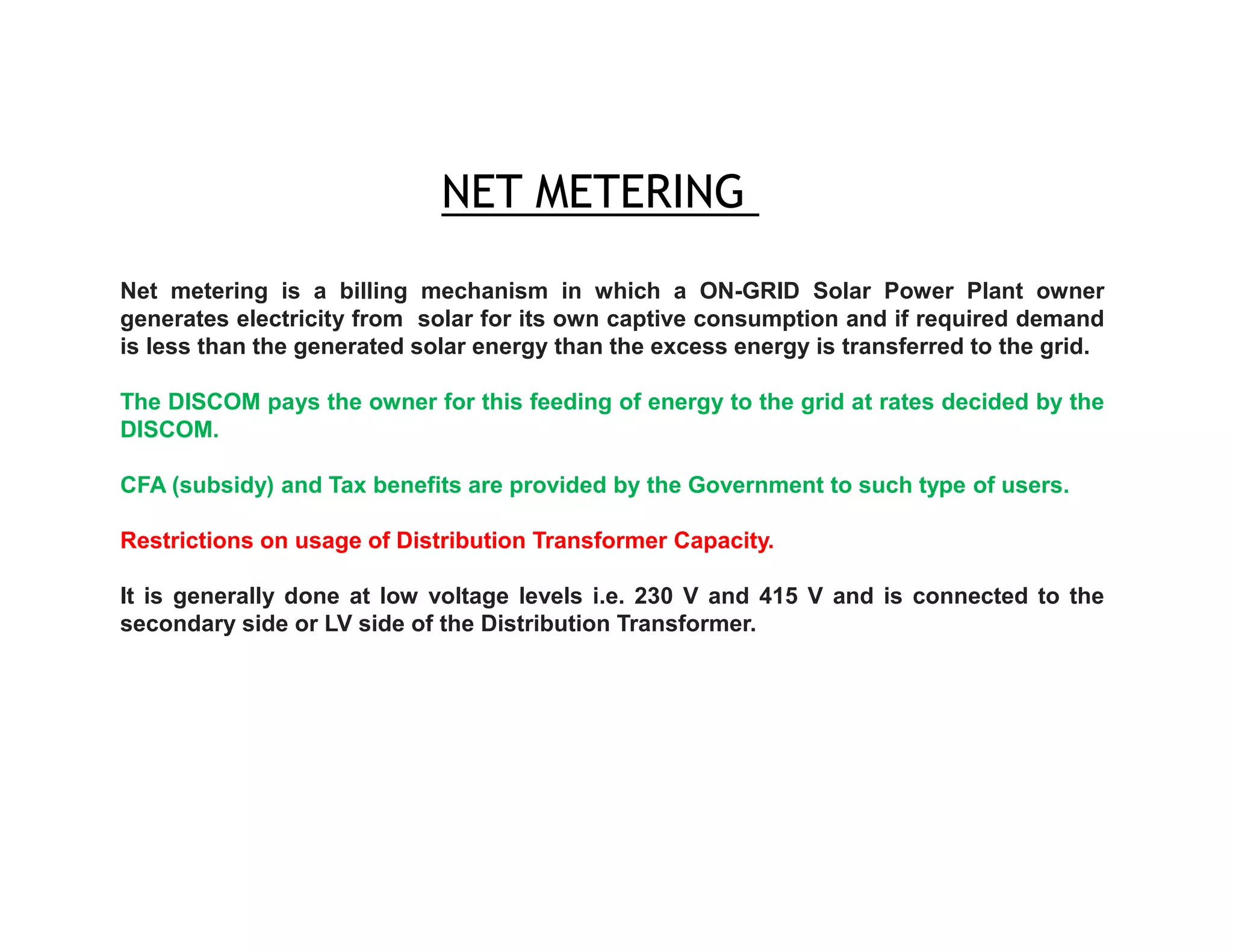Modes of Energy Metering-Solar Power | PDF