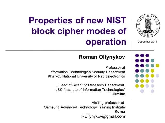 Block Ciphers Modes of Operation | PDF