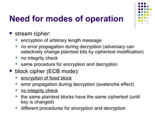 Block Ciphers Modes of Operation | PDF