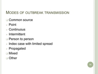 Modes of outbreak transmission | PPT