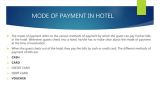 Modes of payment in hotel | PPTX