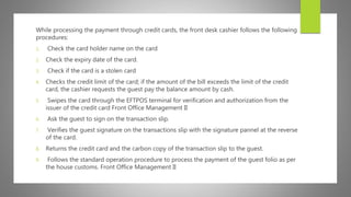 Modes of payment in hotel | PPTX