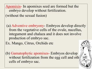Modes of reproduction and apomixis lecture- Plant breeding and genetics ...
