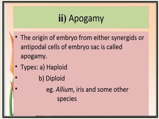 Modes of reproduction and apomixis lecture- Plant breeding and genetics ...