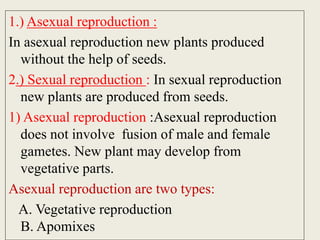 Modes of reproduction and apomixis lecture- Plant breeding and genetics ...