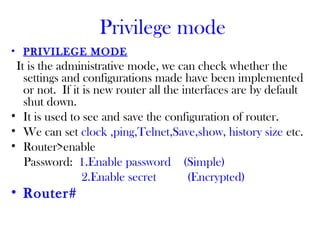 Modes of router | PPT