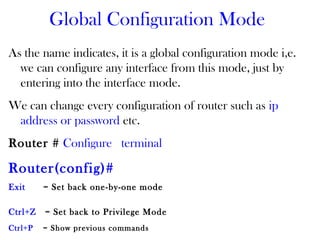 Modes of router | PPT