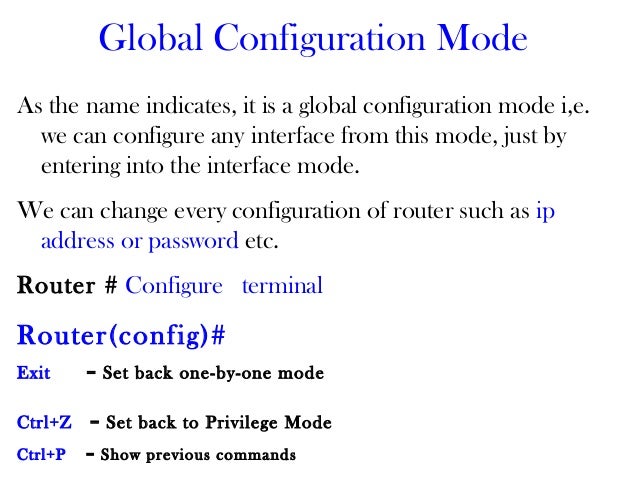 Modes of router
