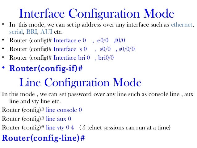 Modes of router
