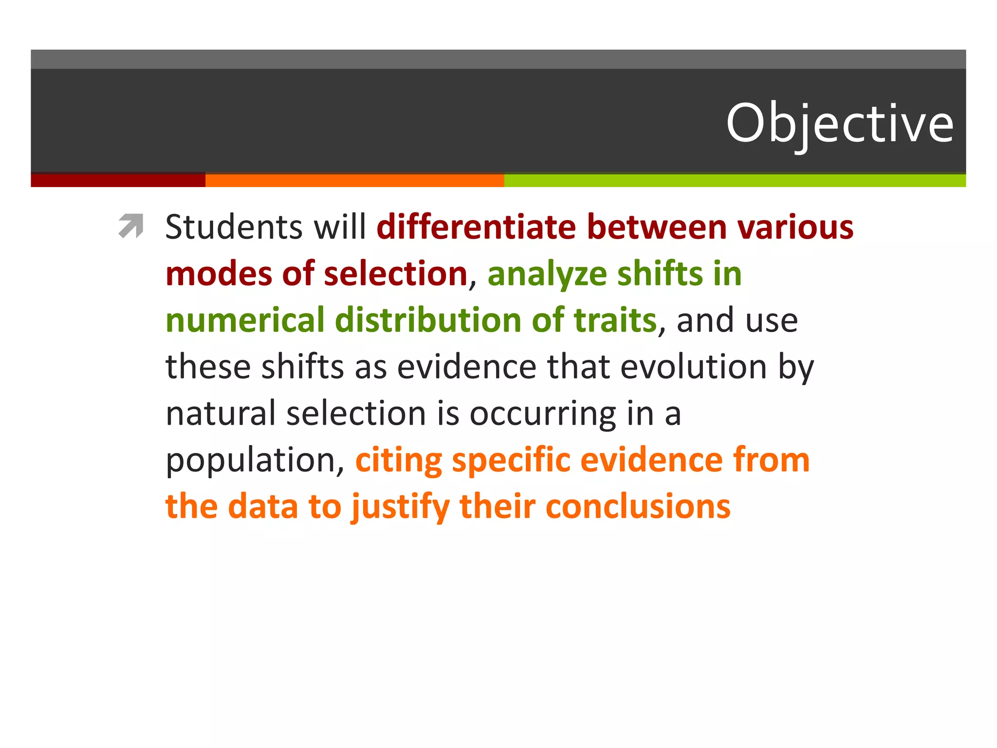 AP Biology Modes of selection lesson | PPT