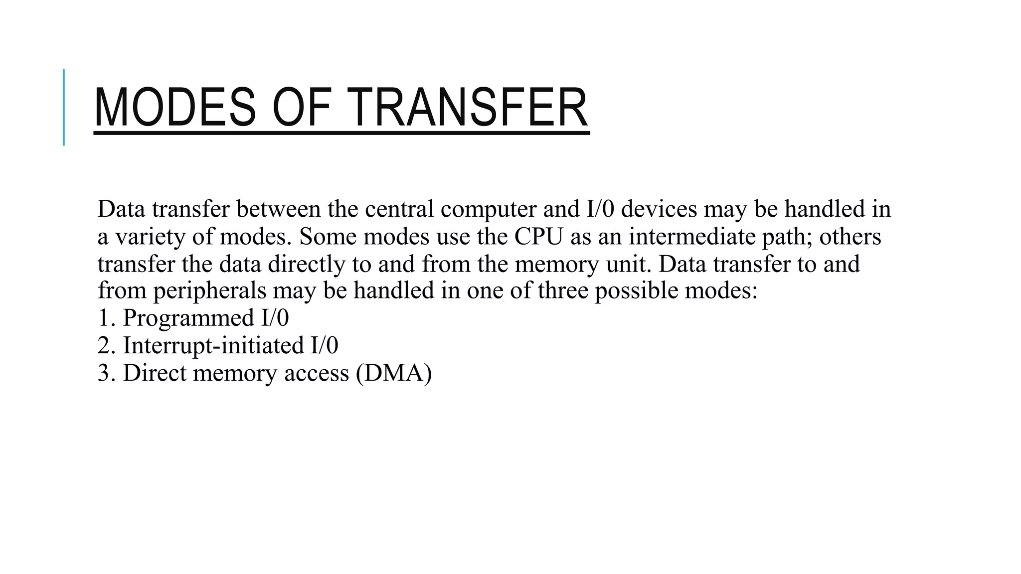 MODES OF TRANSFER.pptx | Operating Systems | Computer Software and Applications