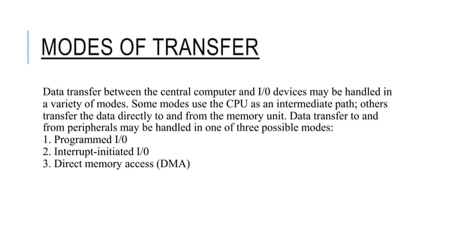 MODES OF TRANSFER.pptx | Operating Systems | Computer Software and ...