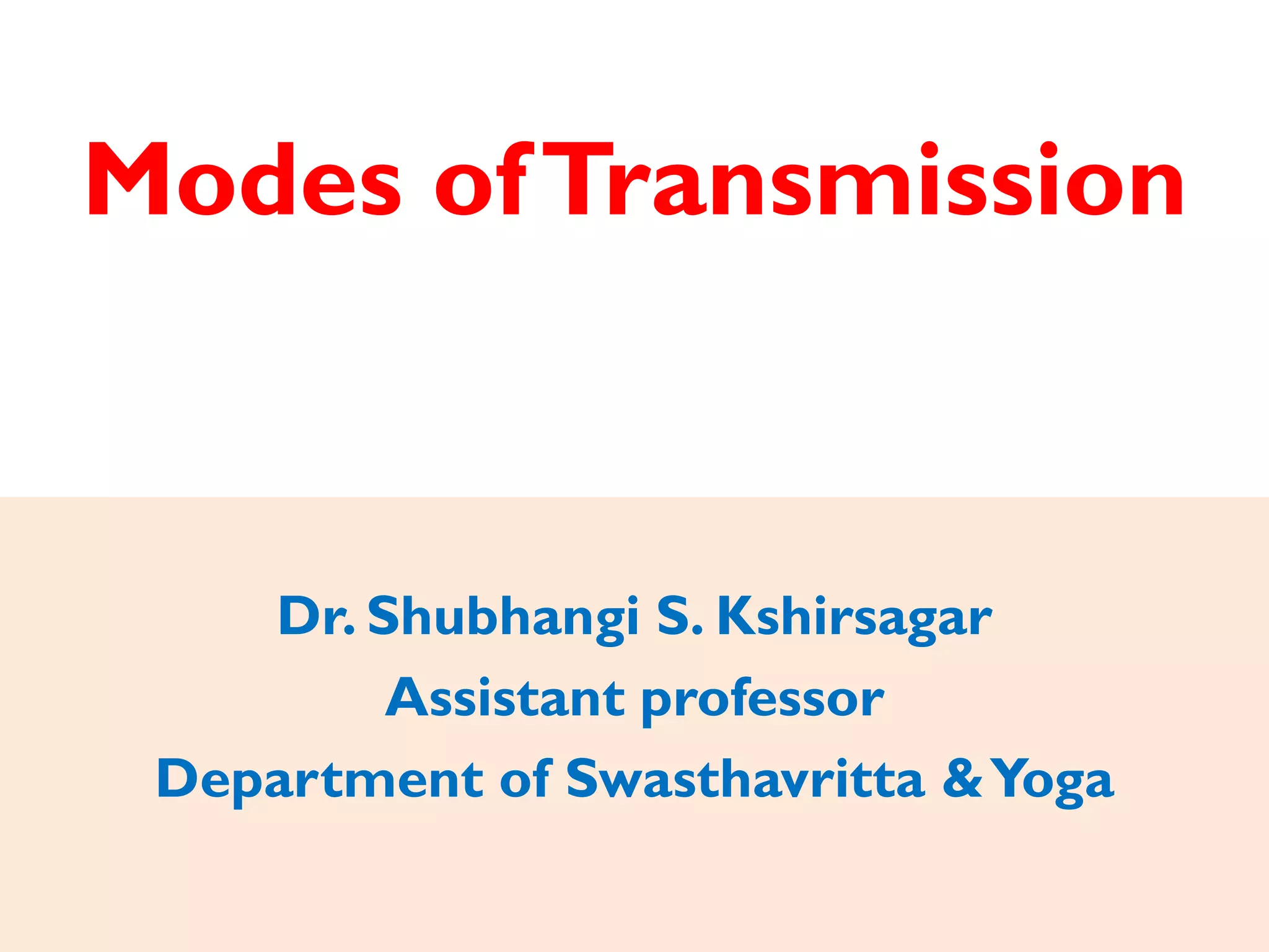 Modes of transmission | PDF