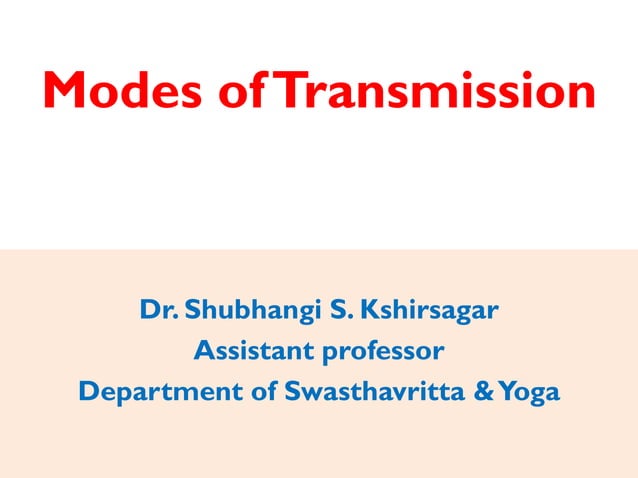 Modes of transmission | PDF
