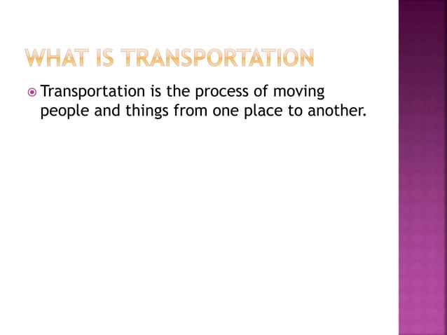 Modes of transportation | PPTX