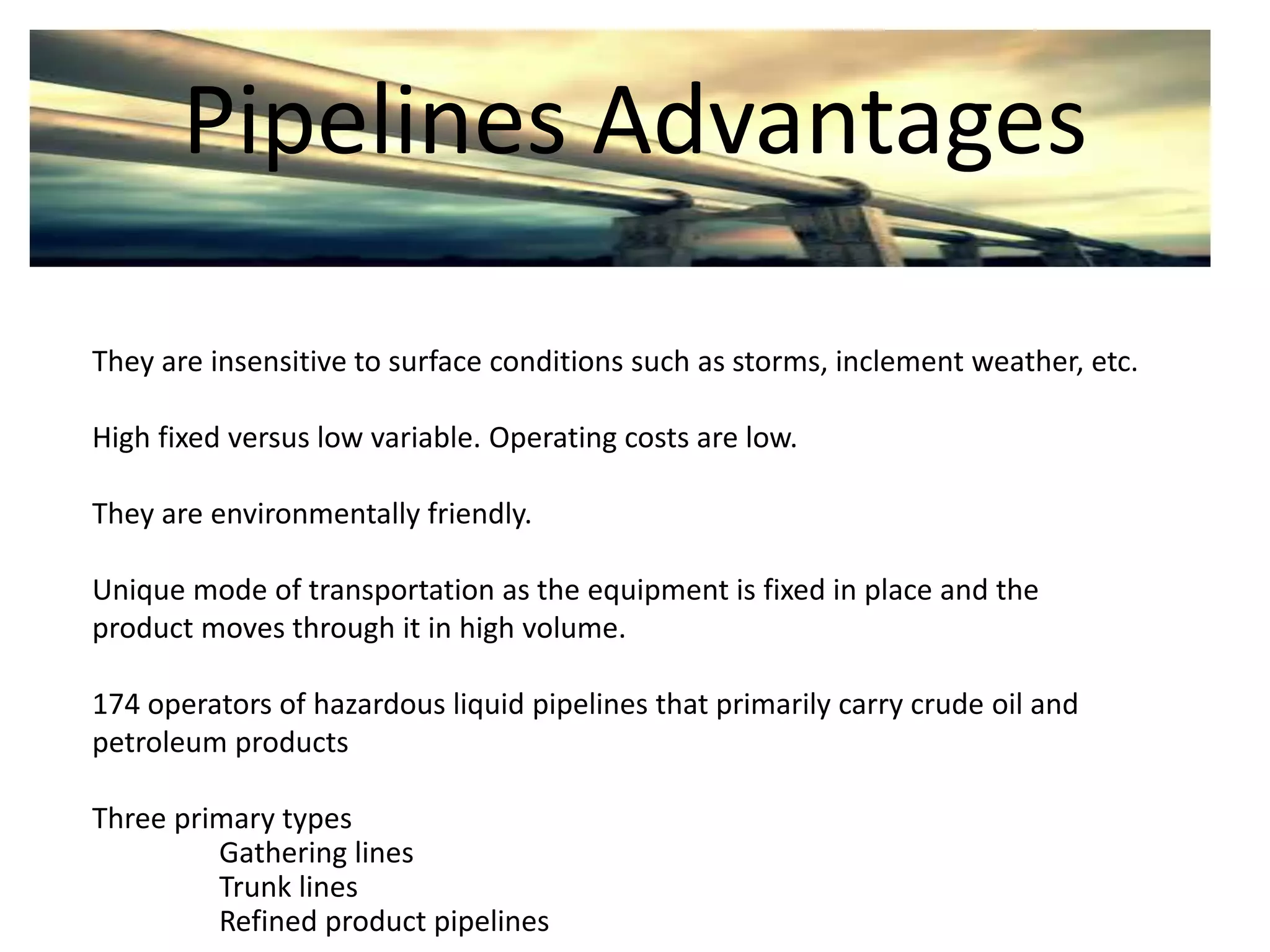 Modes of transportation - Pipelines | PPTX