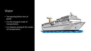 Modes of transportation and there performance charecteristics - akshay ...