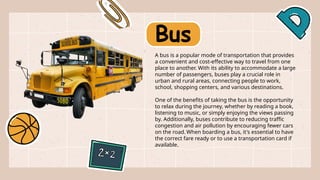 Exploring Various Modes of Transport and Safety for Pre-K Children | PPTX