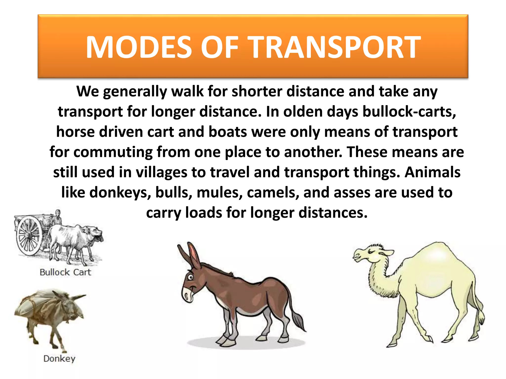 MODES OF TRANSPORT | PPTX