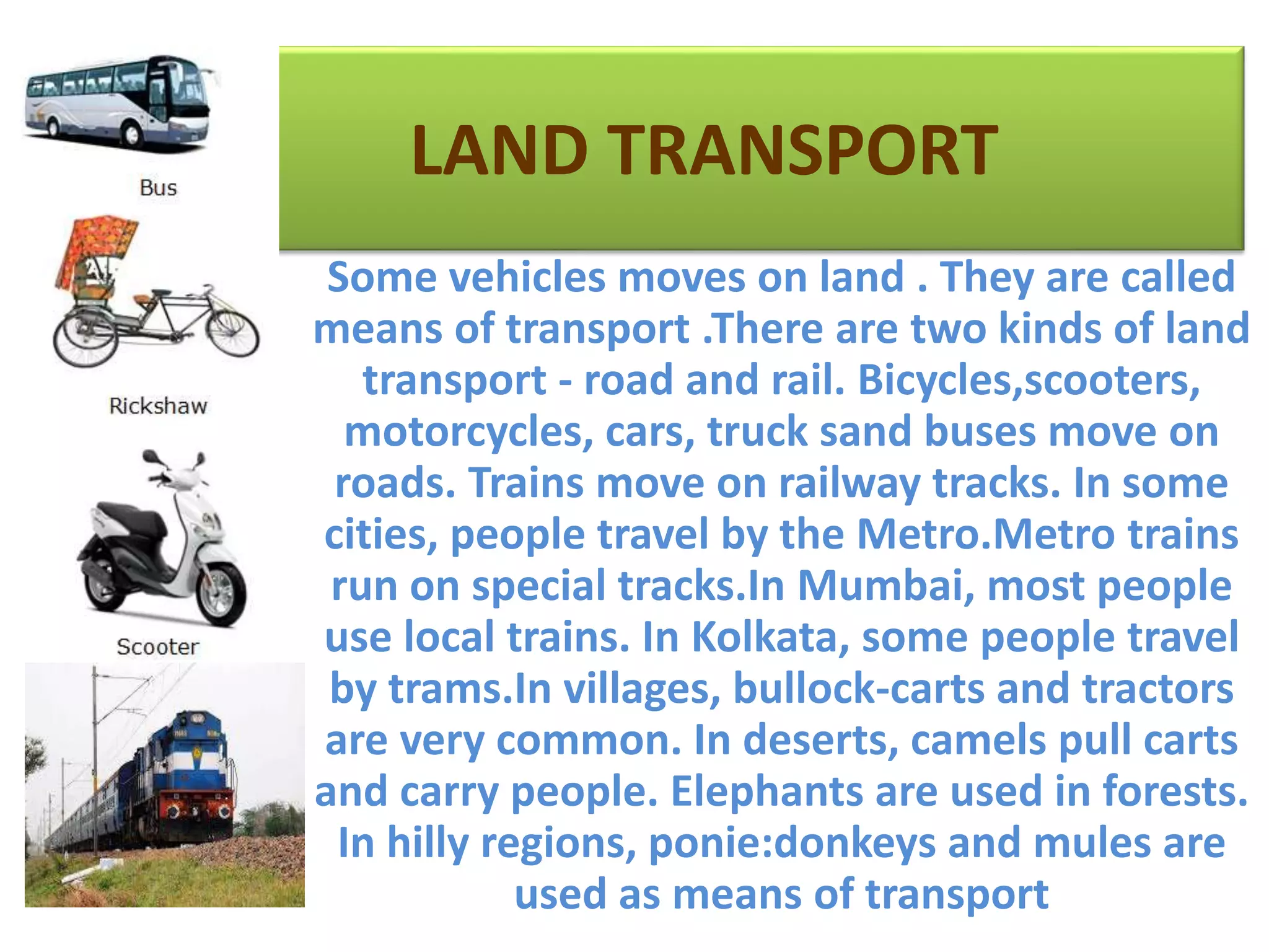 Modes Of Transport Ppt