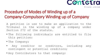Modes of Winding up of a Company | PPTX