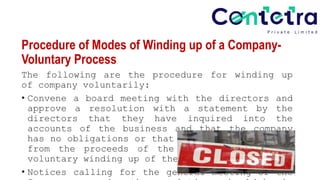 Modes of Winding up of a Company | PPTX