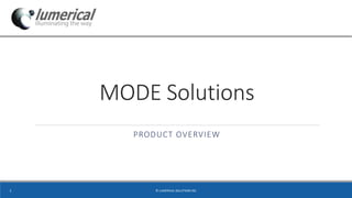 Lumerical Software: MODE Solutions | PDF