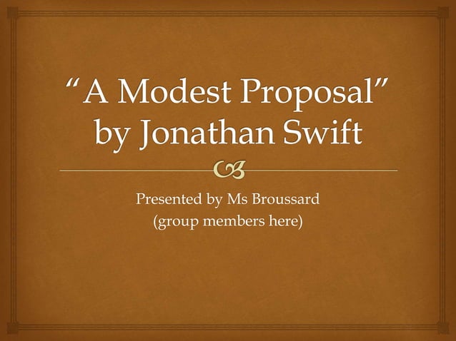 Modest proposal sample presentation | PPT