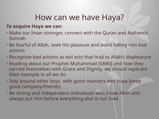 Modesty in islam to understand Islamic concept of modesty | PPTX