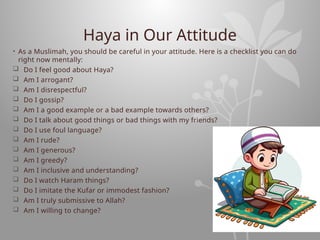 Modesty in islam to understand Islamic concept of modesty | PPTX