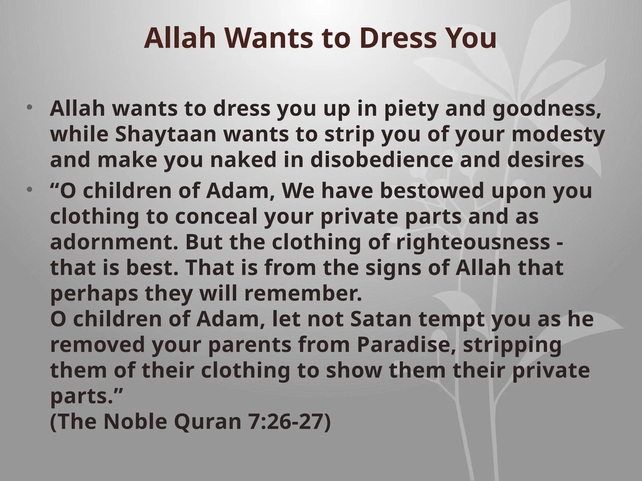 understanding concept of modesty in Islam | PPTX