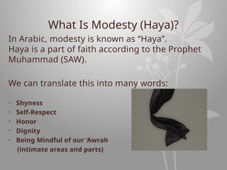understanding concept of modesty in Islam | PPTX