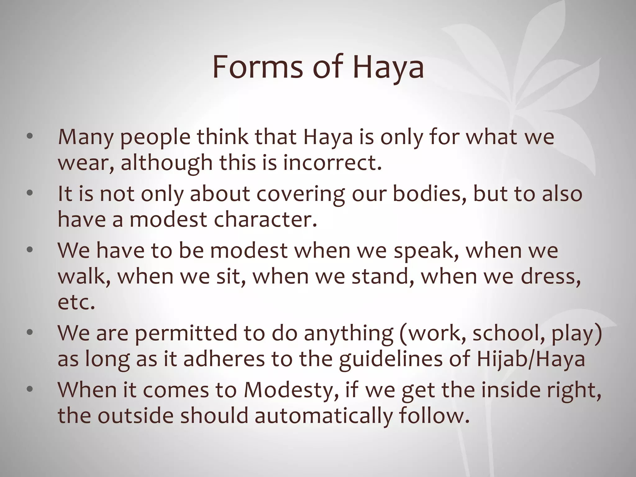 Modesty: A Part of Iman (Sisters) | PPT