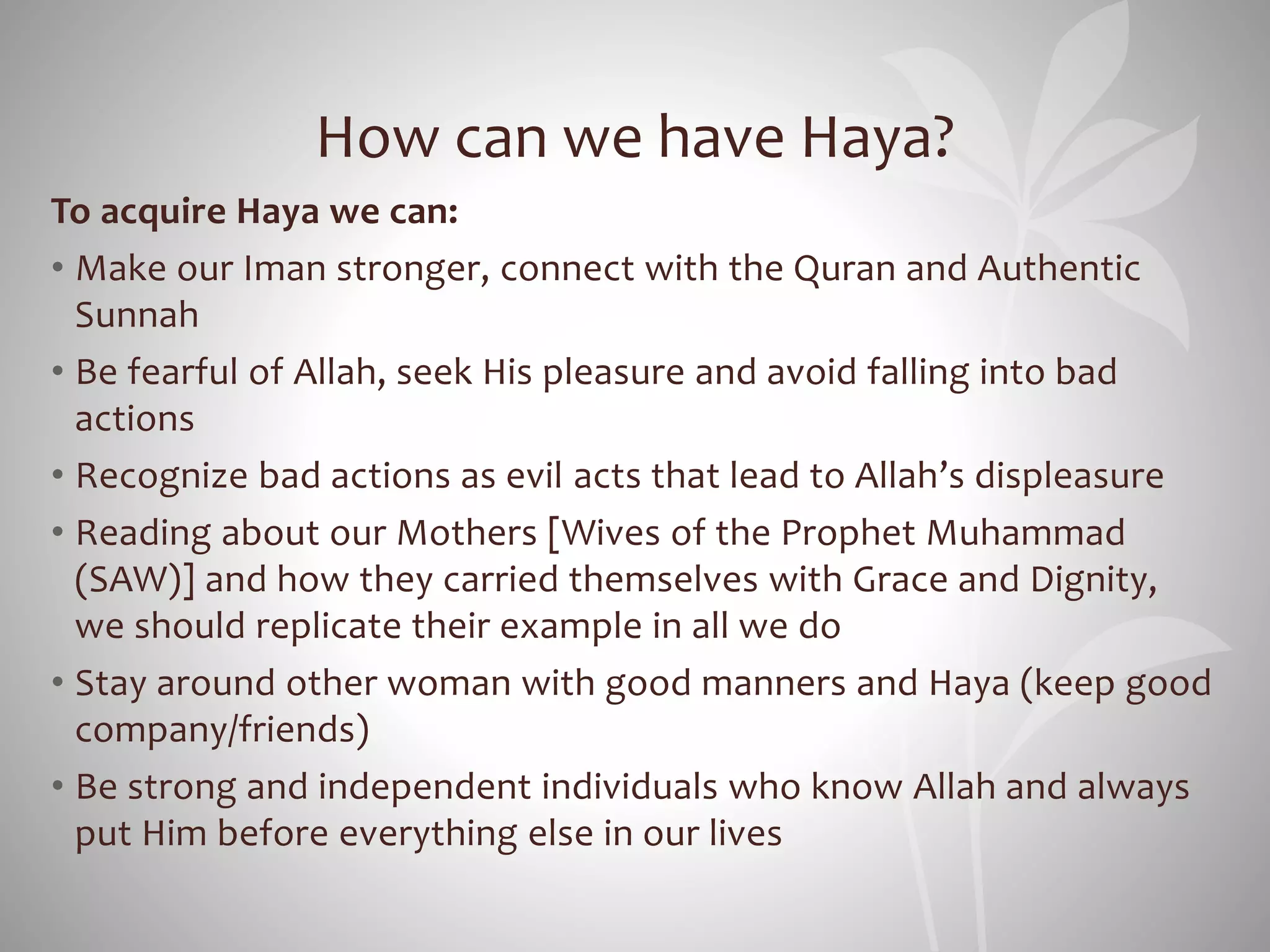 Modesty: A Part of Iman (Sisters) | PPTX | Islam | Religion & Spirituality