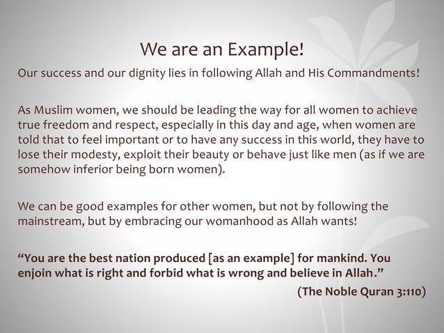 Modesty: A Part of Iman (Sisters) | PPTX | Islam | Religion & Spirituality