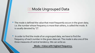 Mode ungroupe data | PPTX