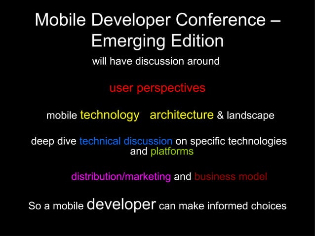 Mobile Developer Conference Emerging Edition | PPT